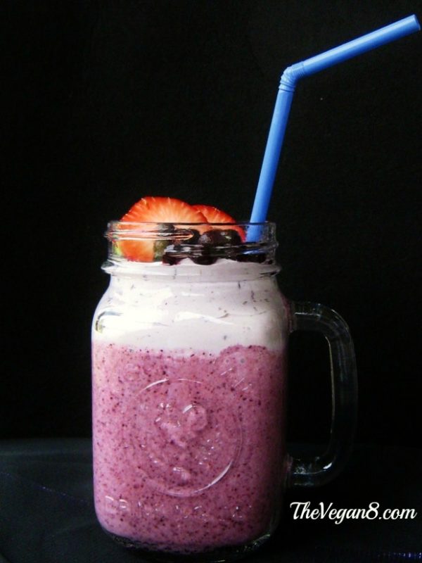 Very Berry Blue Smoothie w/Blueberry Whipped Cream